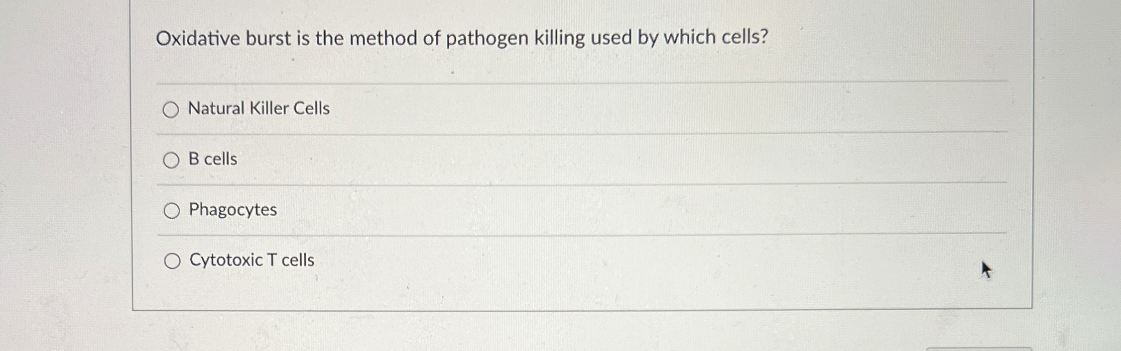 Solved Oxidative burst is the method of pathogen killing | Chegg.com