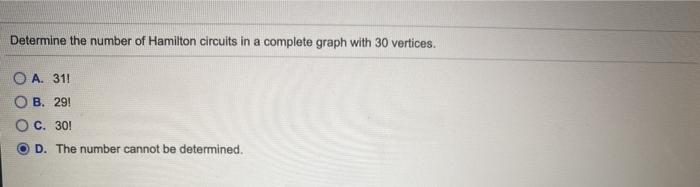 Solved Determine the number of Hamilton circuits in a | Chegg.com