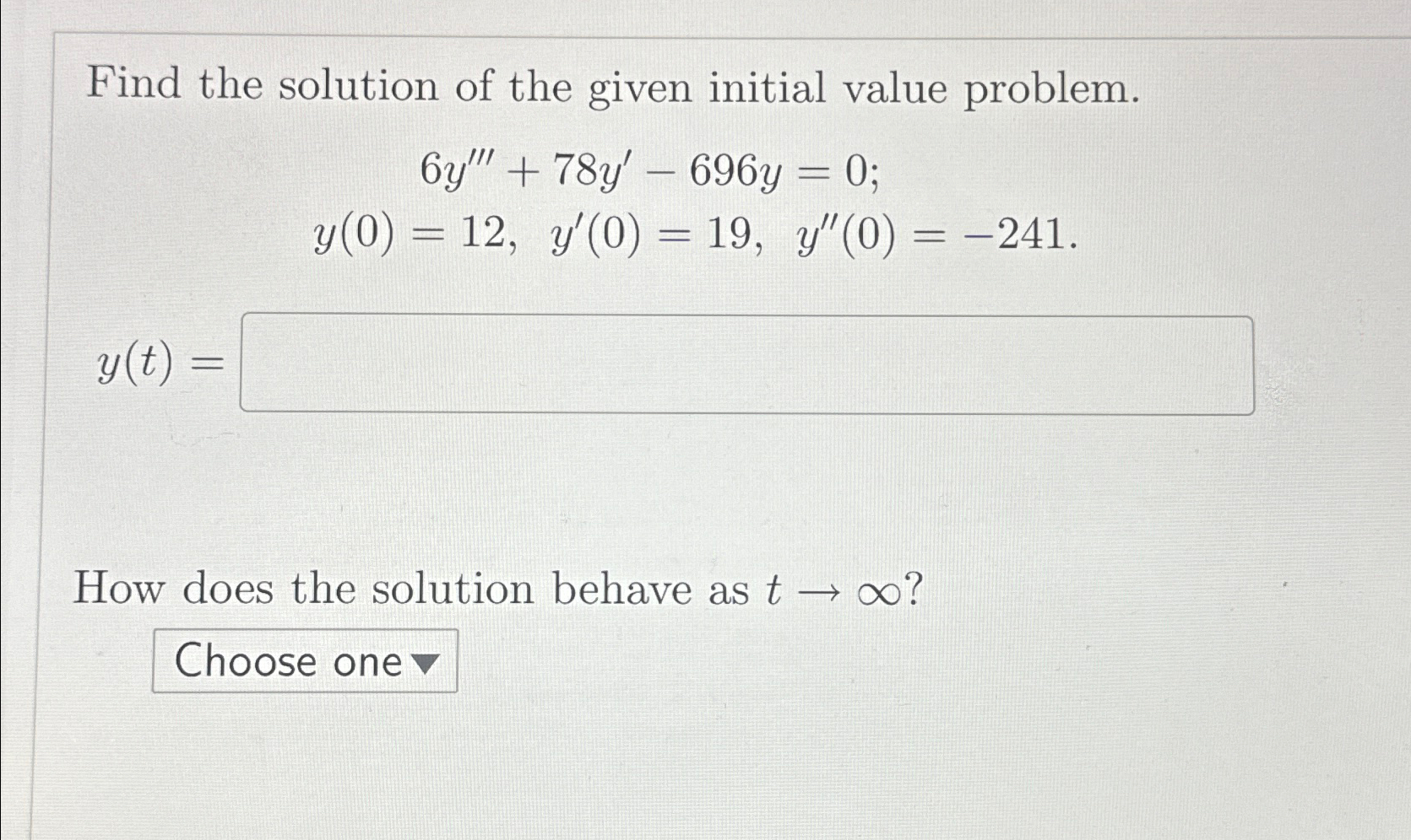 Solved Find the solution of the given initial value | Chegg.com