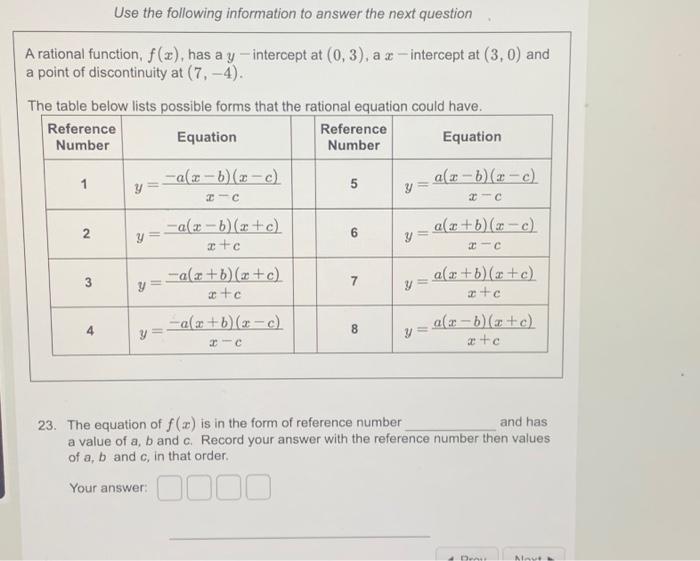 Solved A rational function, f(x), has a y-intercept at | Chegg.com