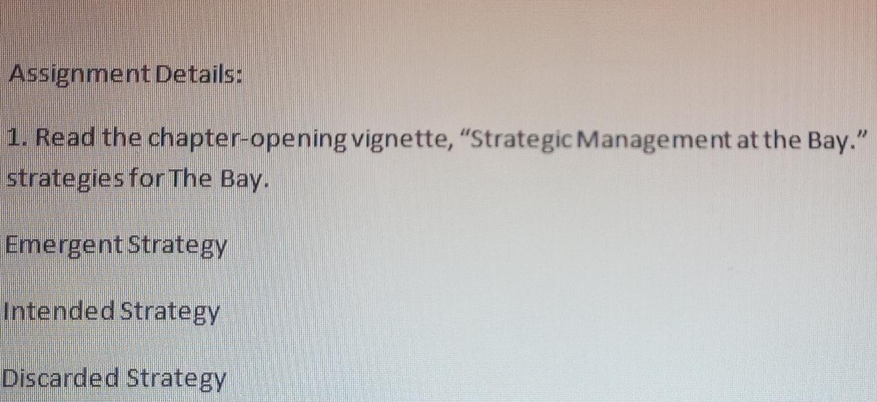 Solved Assignment Details: 1. Read the chapter-opening | Chegg.com