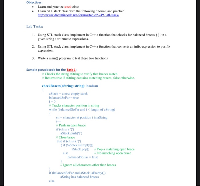 Solved Objectives Learn And Practice Stack Class • Learn 
