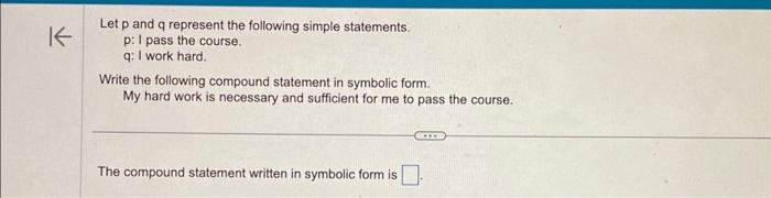 Solved Let p and q represent the following simple | Chegg.com