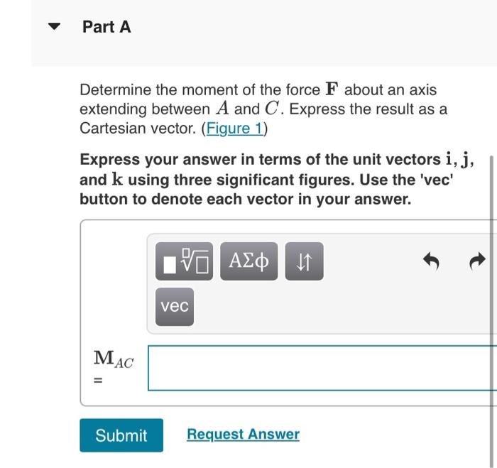 Solved Using figure, Determine the moment of the force F | Chegg.com