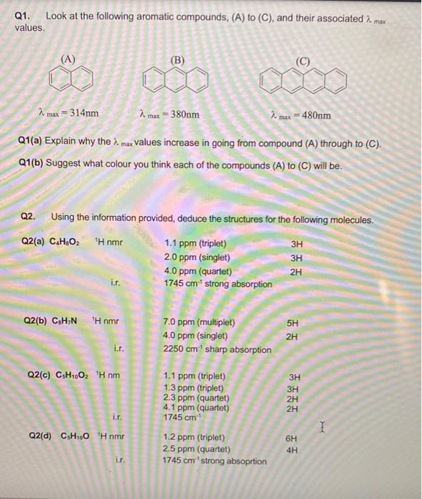 Solved Q1. Look at the following aromatic compounds, (A) to | Chegg.com