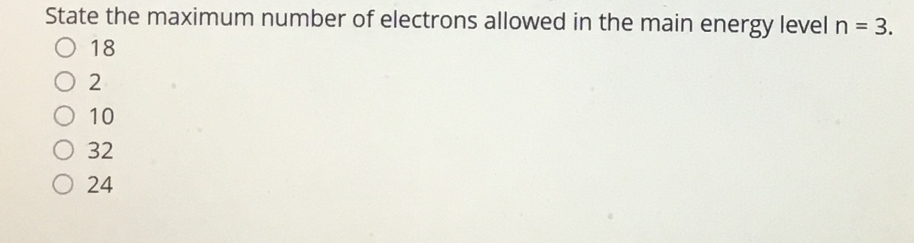 Solved State the maximum number of electrons allowed in the | Chegg.com