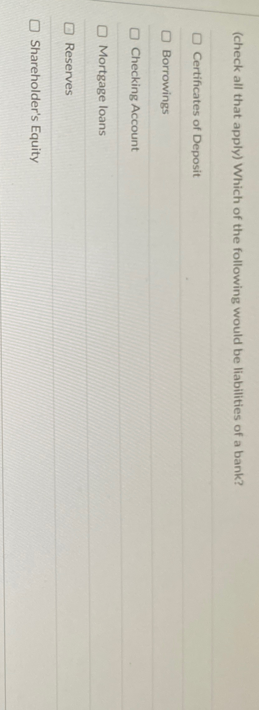 Solved (check all that apply) ﻿Which of the following would | Chegg.com