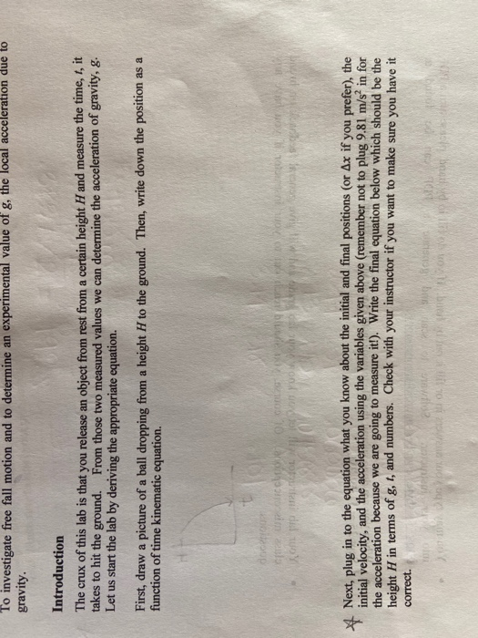 Solved To investigate free fall motion and to determine an | Chegg.com