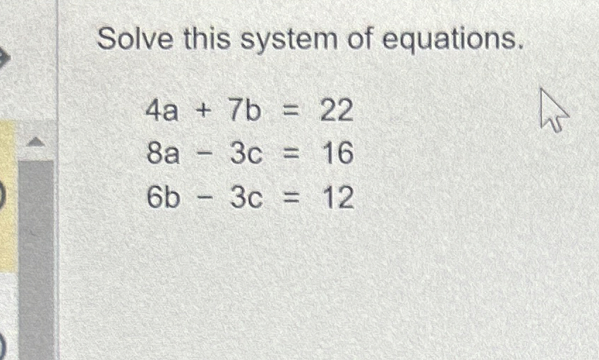 Solved Solve this system of | Chegg.com