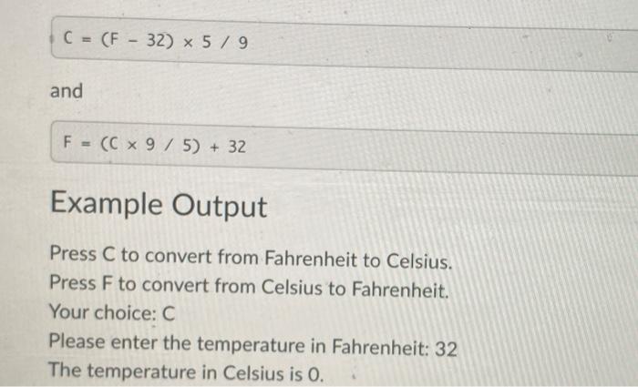 Solved Create a Java program that converts temperatures from | Chegg.com