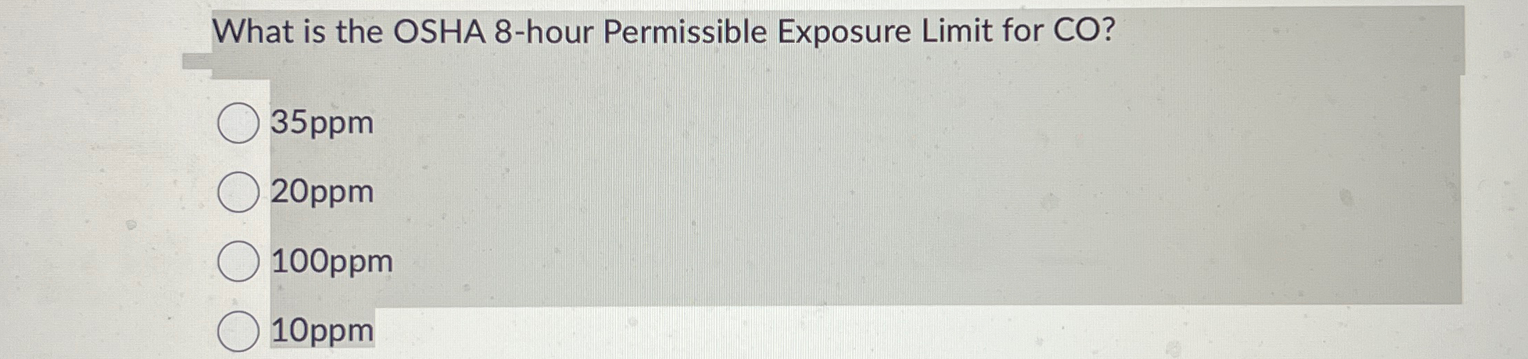 Solved What is the OSHA 8-hour Permissible Exposure Limit | Chegg.com