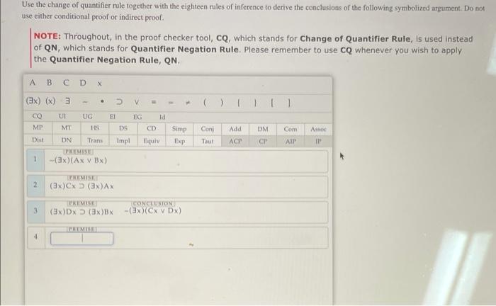 Solved Use the change of quantifier rule together with the | Chegg.com