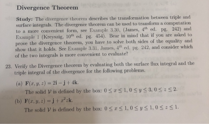 Solved Divergence Theorem Study: The divergence theorem | Chegg.com