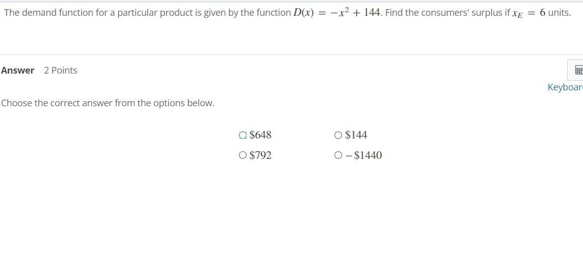 Solved The demand function for a particular product is given | Chegg.com