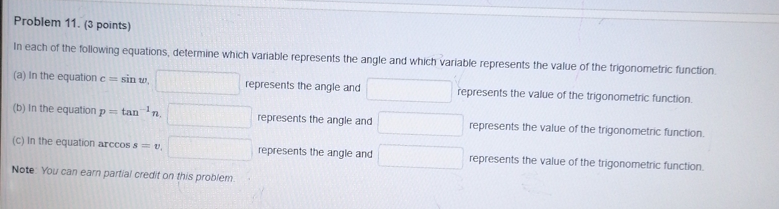 Solved Problem 11. (3 ﻿points)In each of the following | Chegg.com