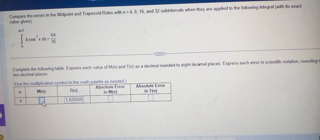 Solved Compare the errors in the Midpoint and Trapezoid | Chegg.com