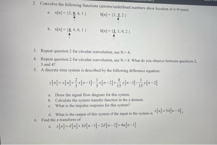 Solved 2. Convolve the following functions | Chegg.com