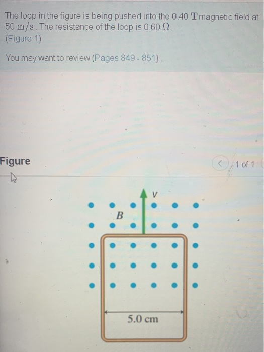 Solved The loop in the figure is being pushed into the 0.40 | Chegg.com