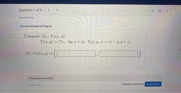 Solved Current Attempt in Progress Compute (T2∘T1)(x,y). | Chegg.com