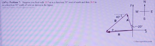 Solved 1.what is the component of your displacement in the | Chegg.com