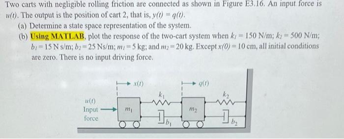Solved Two carts with negligible rolling friction are | Chegg.com