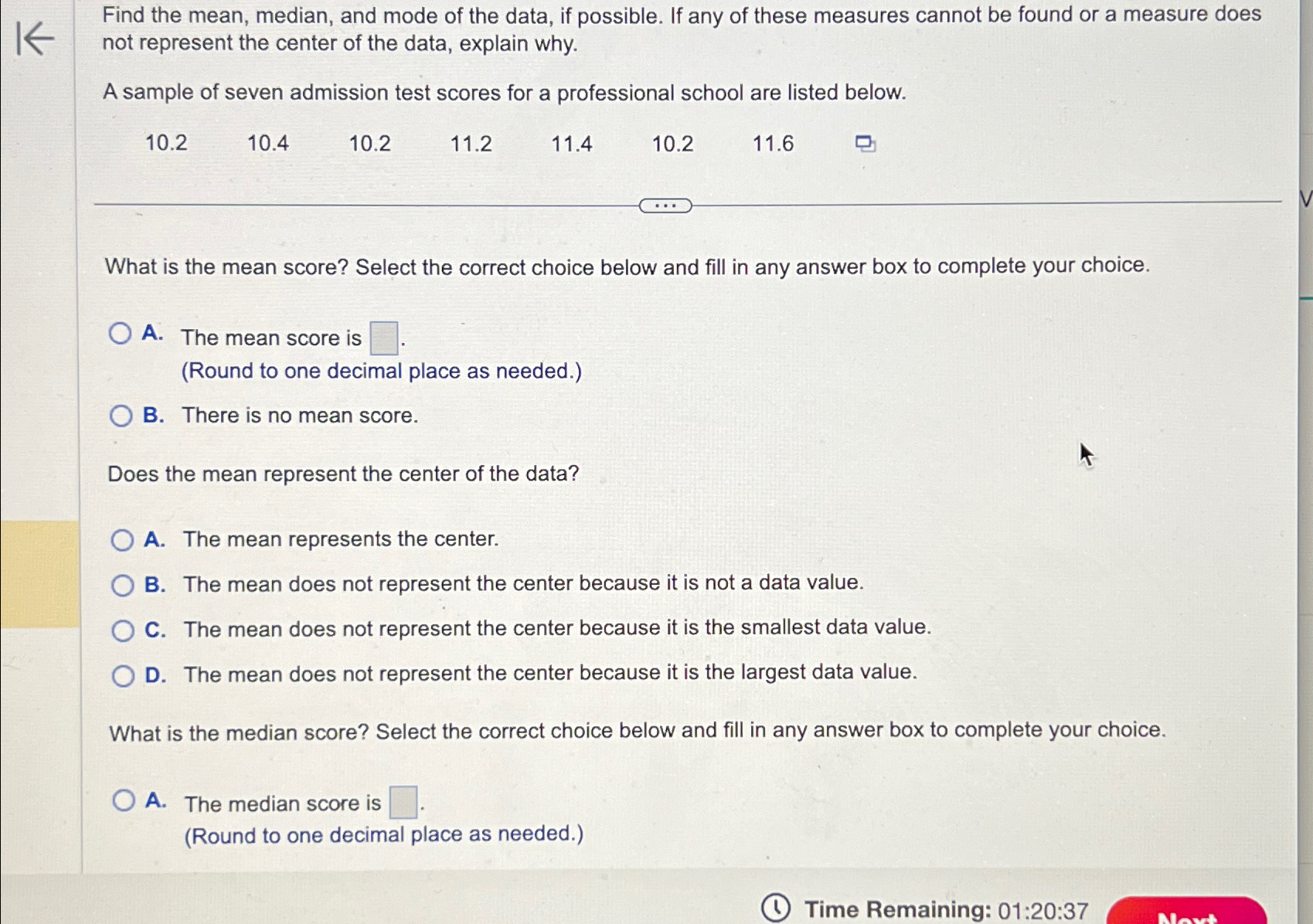 Solved Find the mean, median, and mode of the data, if | Chegg.com