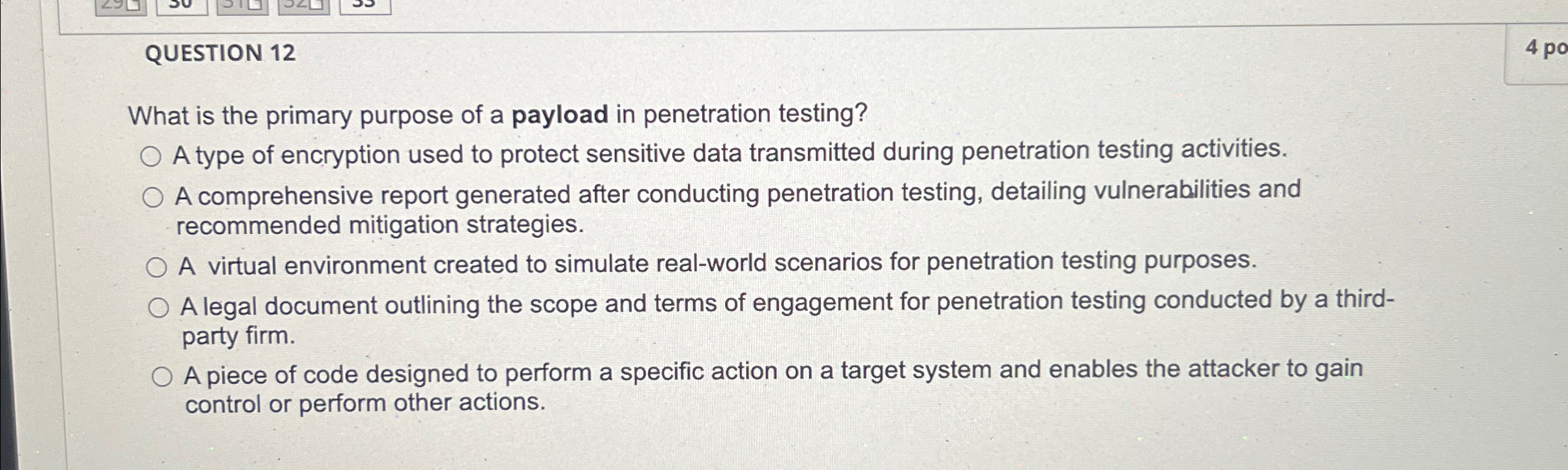 Solved QUESTION 12What is the primary purpose of a payload | Chegg.com