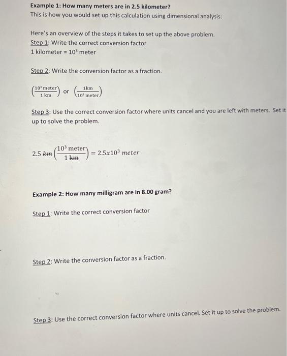 Solved Step 2: Write the conversion factor as a fraction. (1 | Chegg.com