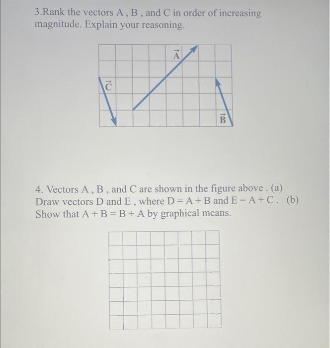 Solved 3. Rank the vectors A, B and C in order of increasing | Chegg.com