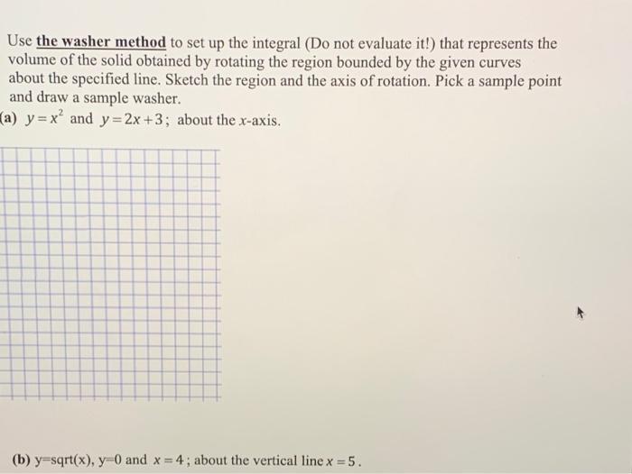 Solved Use the washer method to set up the integral (Do not | Chegg.com