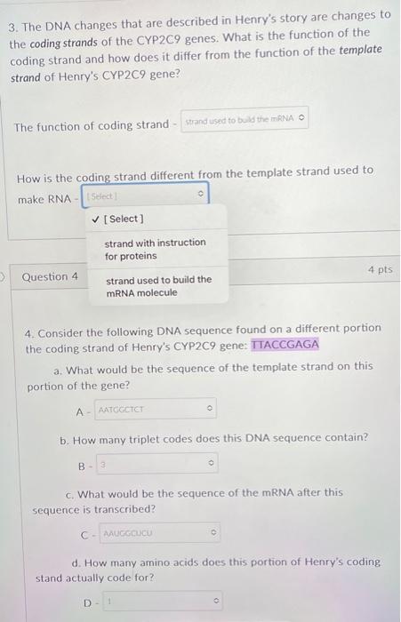 Solved 3. The DNA changes that are described in Henry's | Chegg.com