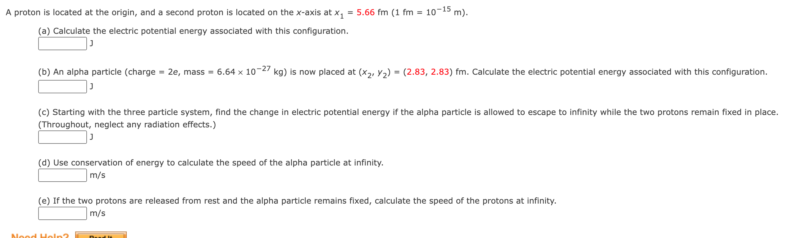 Solved A proton is located at the origin, and a second | Chegg.com