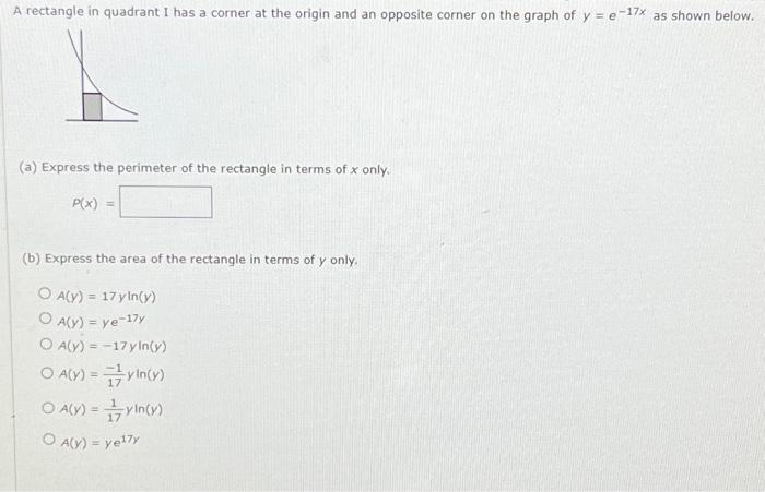 Solved A rectangle in quadrant I has a corner at the origin | Chegg.com