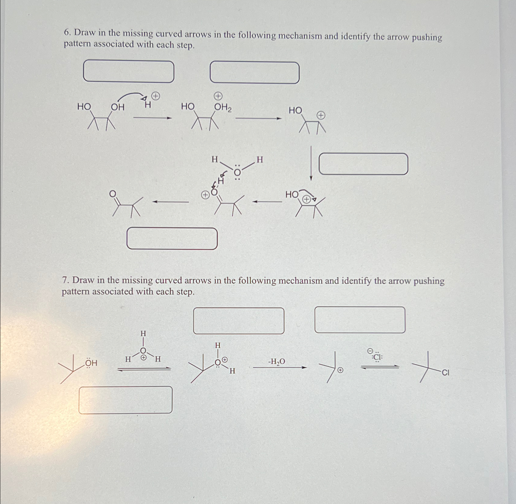 Solved Draw in the missing curved arrows in the following | Chegg.com