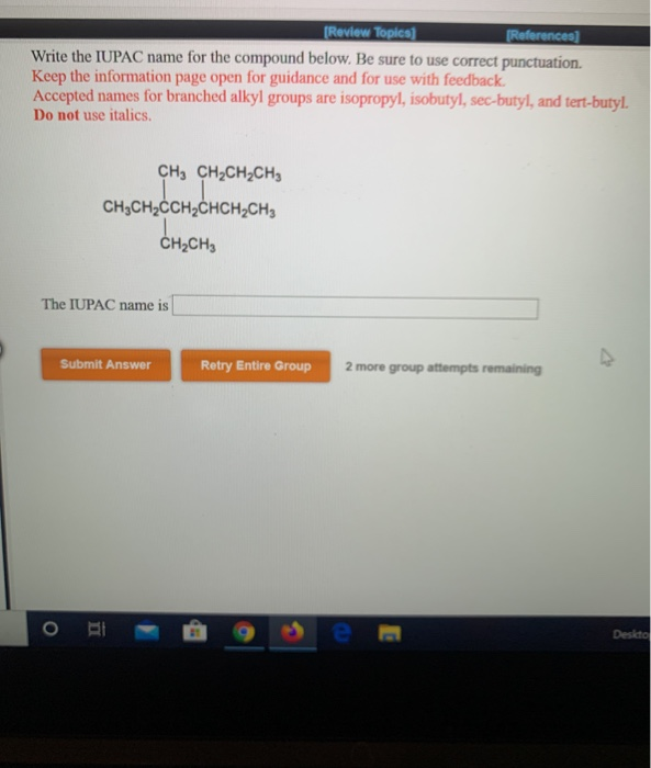 Solved [Review Topics] (References] Write the IUPAC name for | Chegg.com
