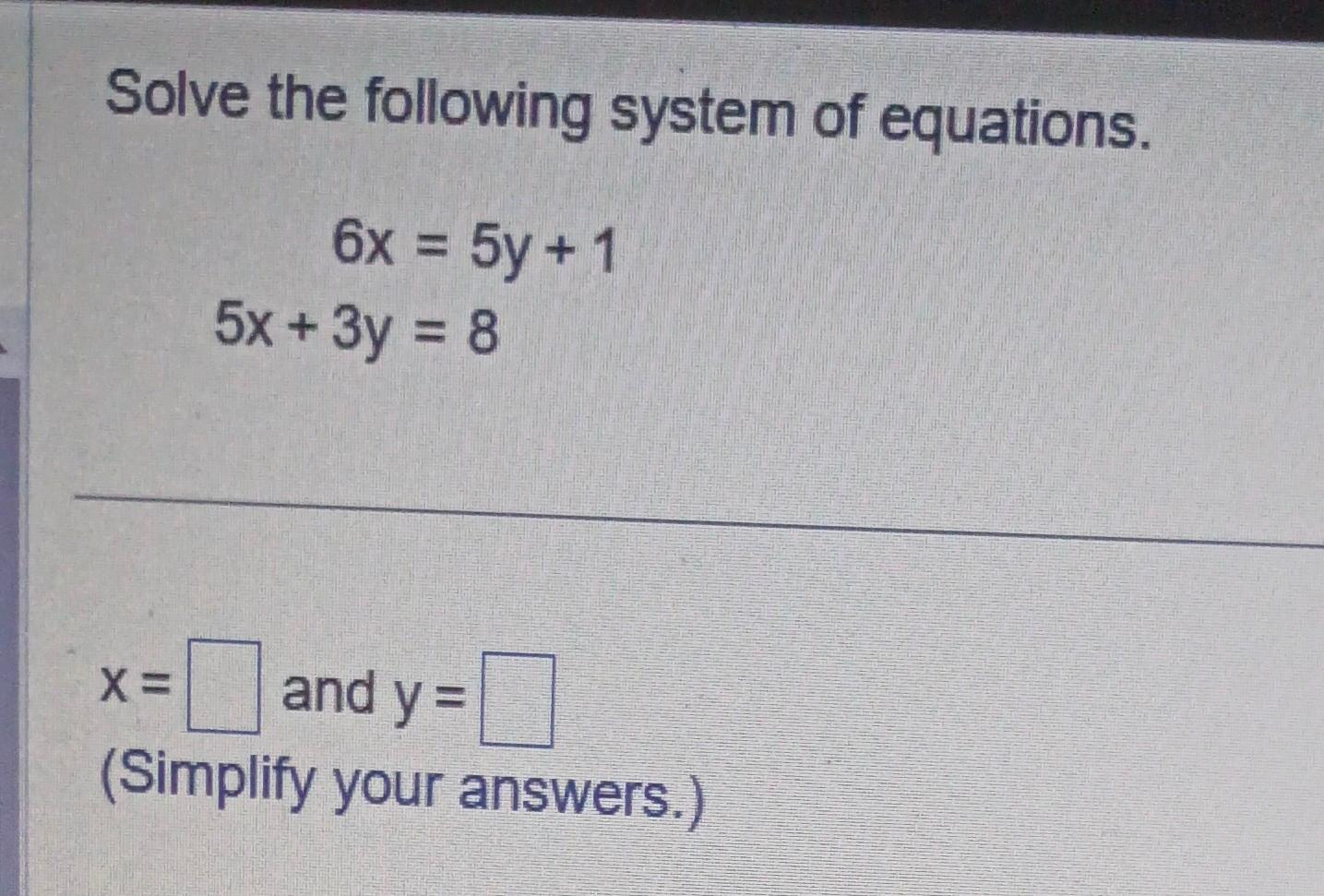 Solved Solve the following system of equations. | Chegg.com