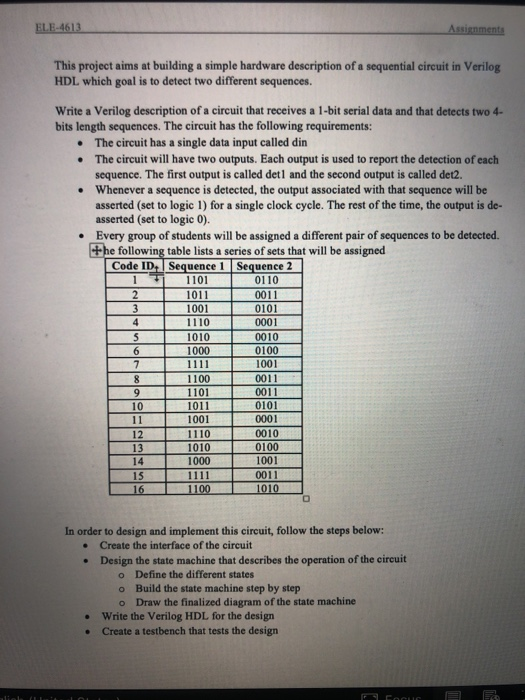 ELE-4613 Assignments This project aims at building a | Chegg.com