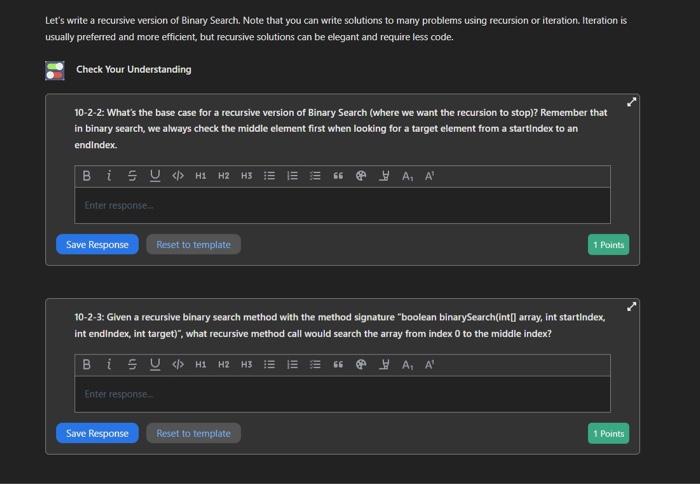 Solved 10-2-2: What's the base case for a recursive version | Chegg.com