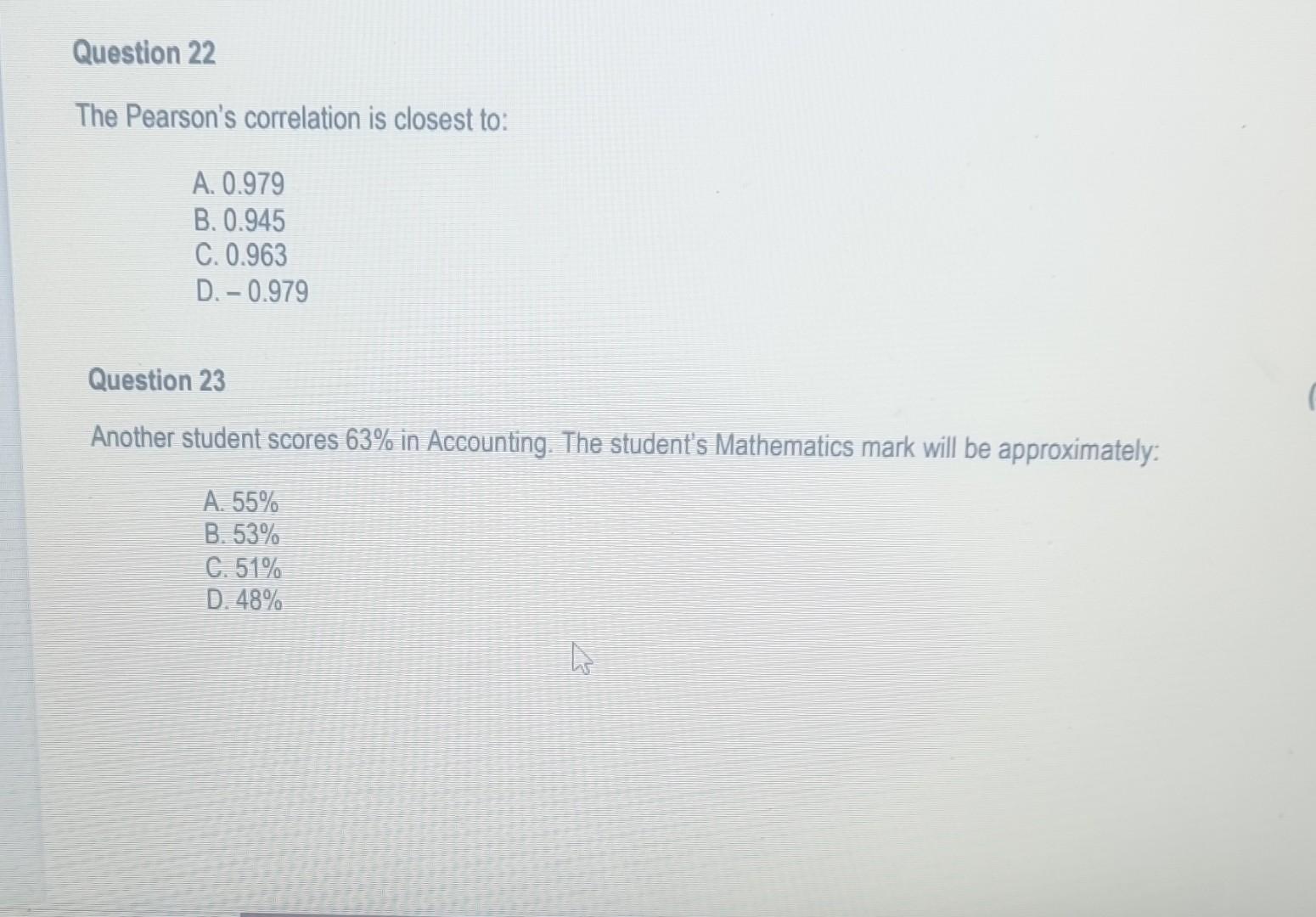 Solved Questions 19−23 refer to the problem below. The | Chegg.com