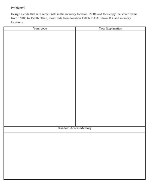 Solved Excersie#1 Design an assembly program that will solve | Chegg.com