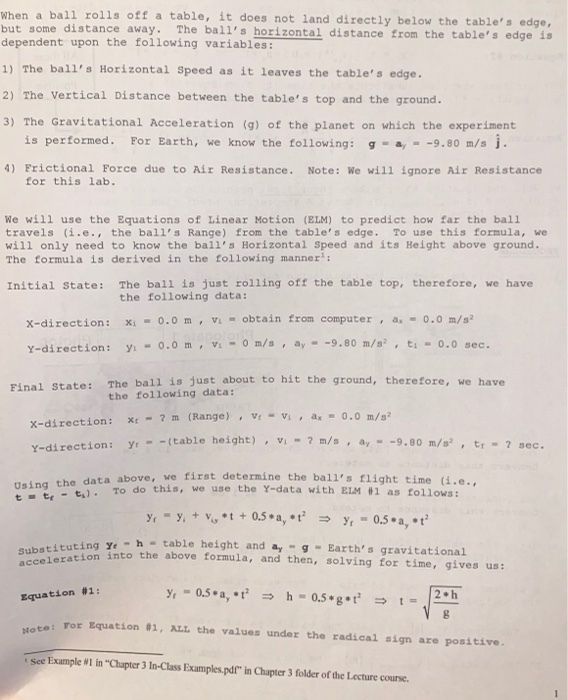 Solved When a ball rolls off a table, it does not land | Chegg.com