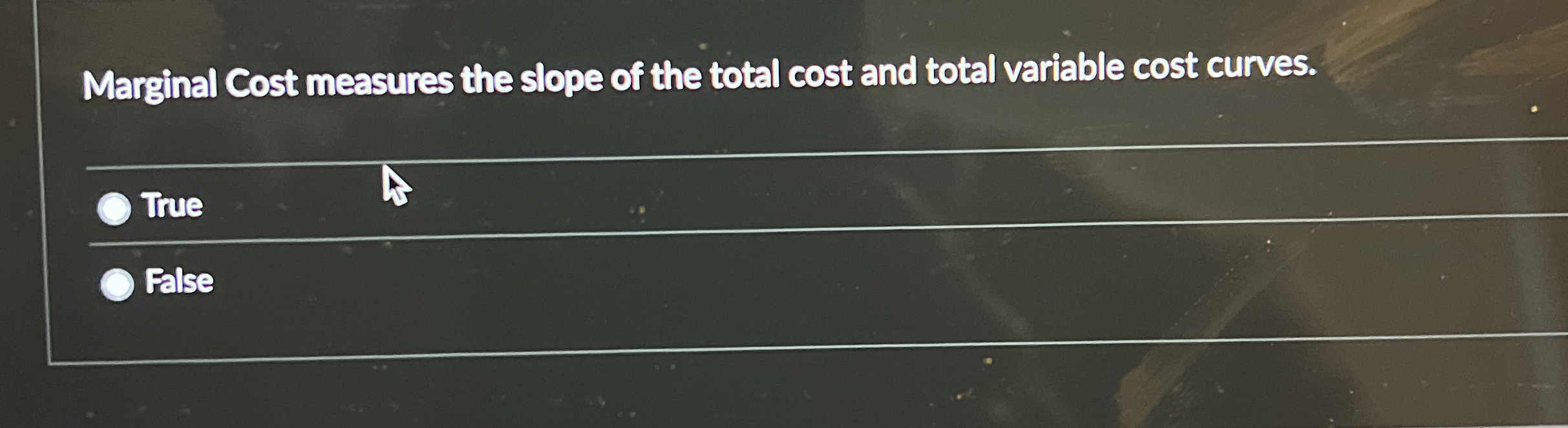 Solved Marginal Cost measures the slope of the total cost | Chegg.com