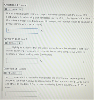 Solved Question 14 (1 ﻿point)Brands often highlight their | Chegg.com