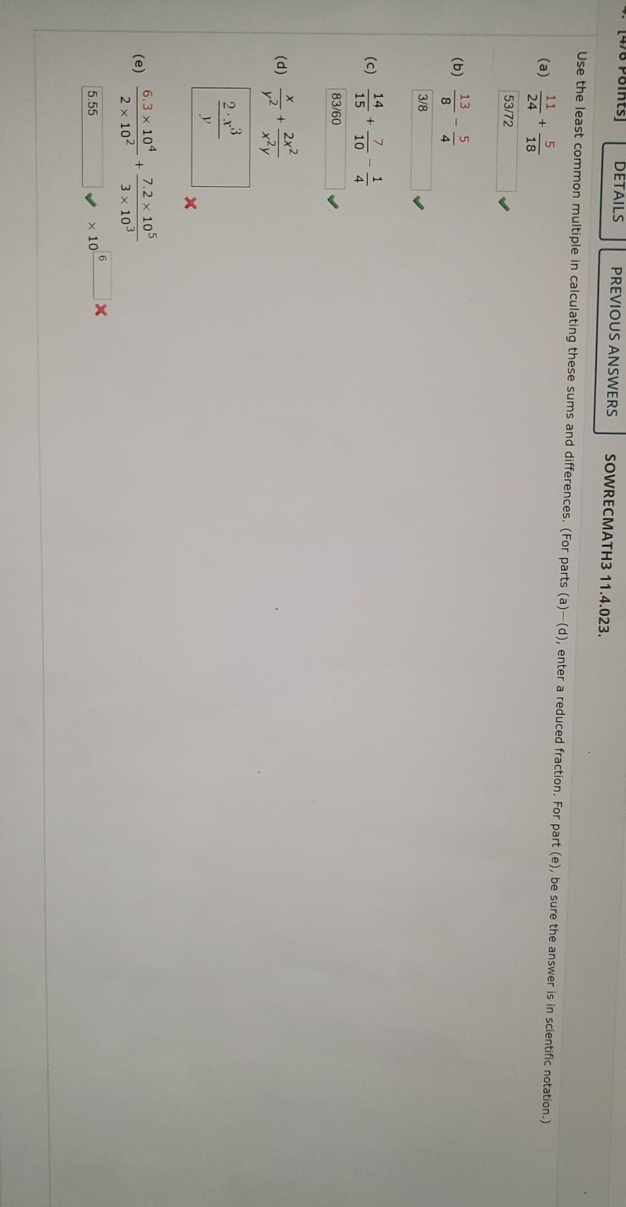 Solved 1476 Polnts] DETAILS PREVIOUS ANSWERS SOWRECMATH3 | Chegg.com