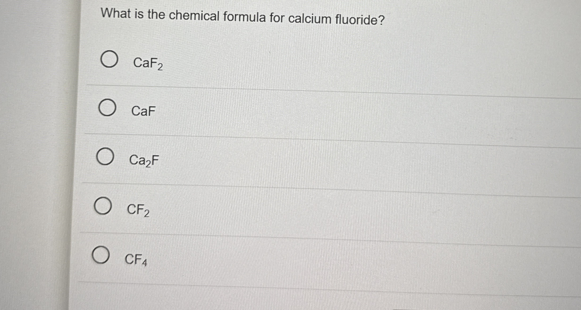 Solved What is the chemical formula for calcium | Chegg.com