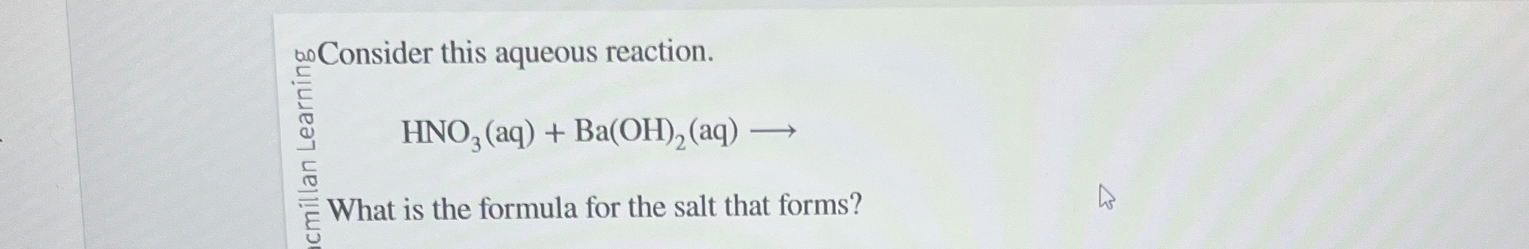 Solved ?n0 ﻿Consider this aqueous | Chegg.com