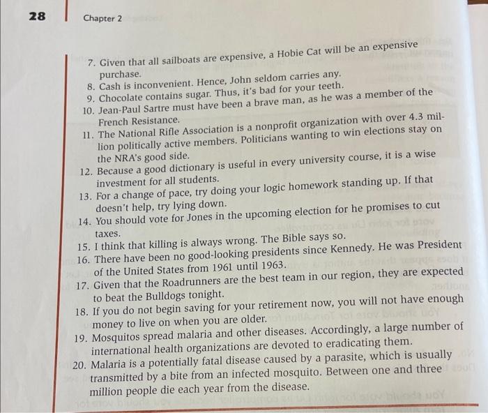 For each of the following passages, determine whether | Chegg.com