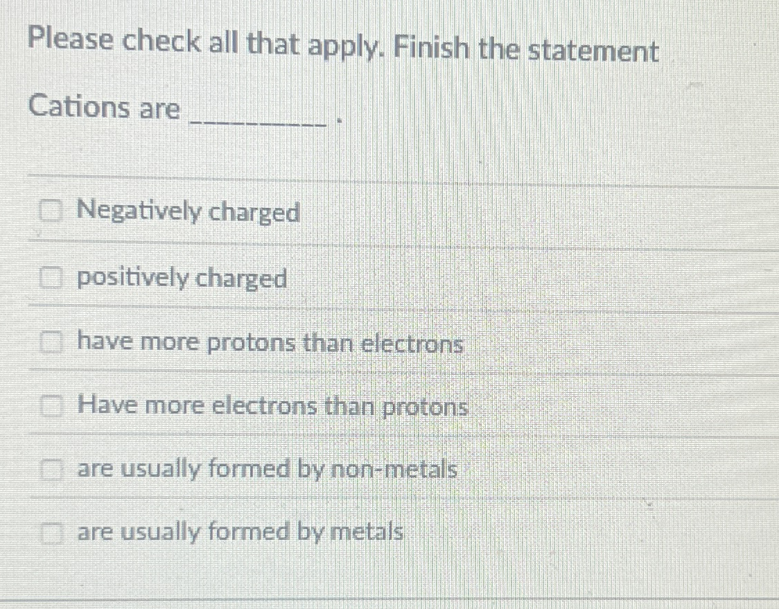 Solved Please check all that apply. Finish the | Chegg.com