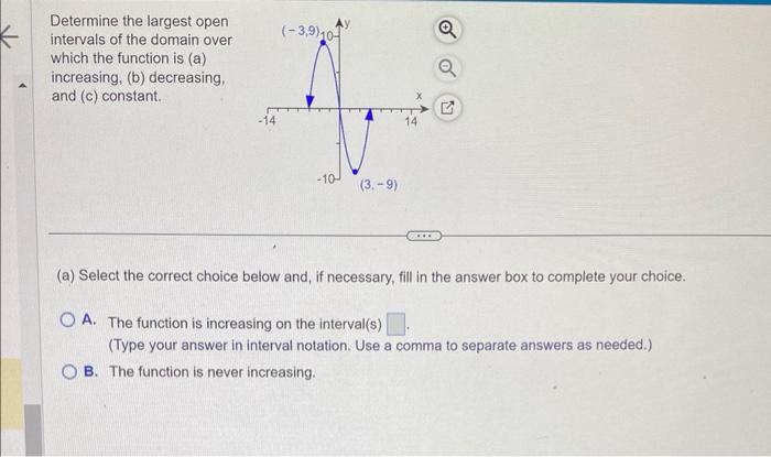 Solved Determine the largest open intervals of the domain | Chegg.com