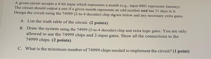 Solved A given circuit accepts a 4-bit input which | Chegg.com